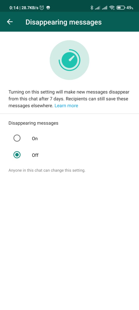 WhatsApp: Development of the 'Disappearing Messages' Feature to 24 Hours