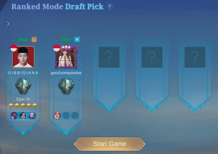 Kemudahan Push Rank Bergantung pada Jumlah Teman Mabar