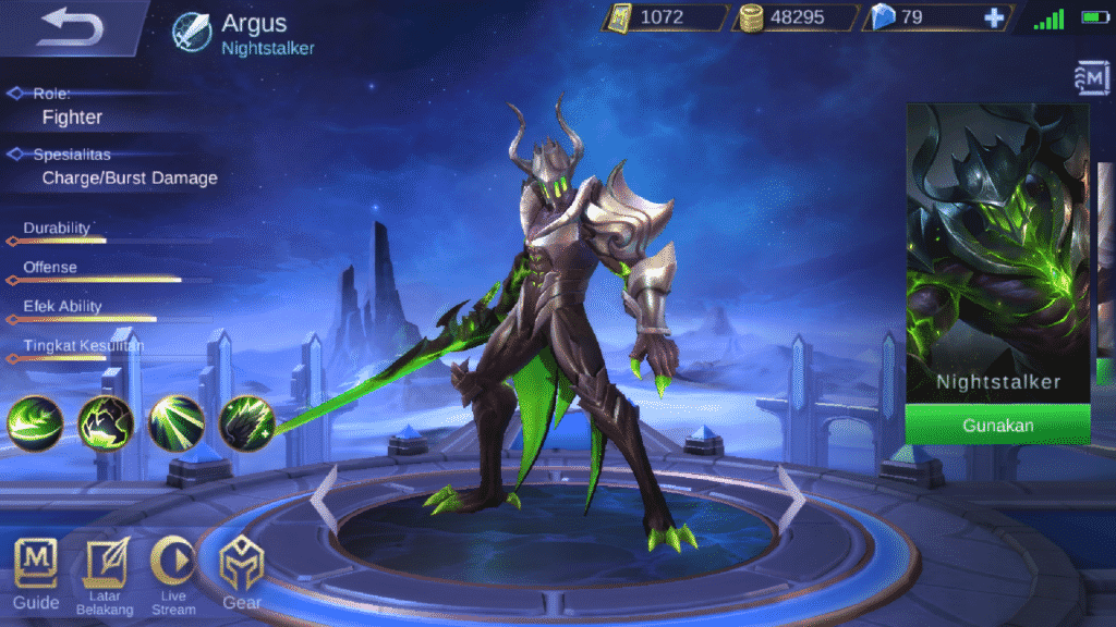 Complete Row of Argus MLBB Skins for 2023