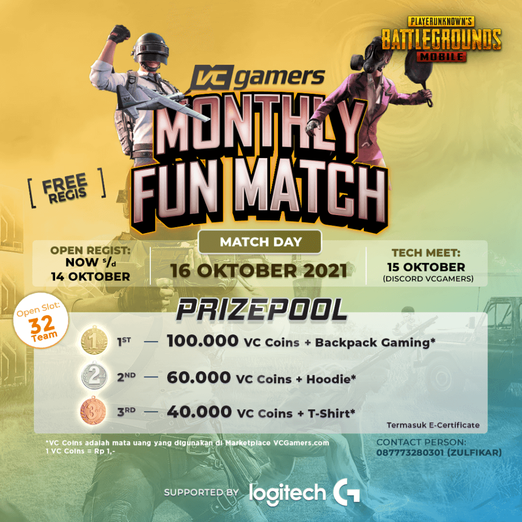 VCGamers x Logitech G – Monatliches Fun Match FF, MLBB und PUBGM 2021