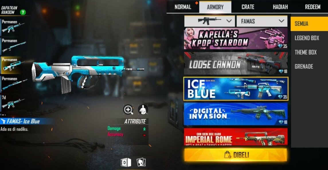 Complete Info and Details of Free Fire FAMAS Weapons that You Need to Know