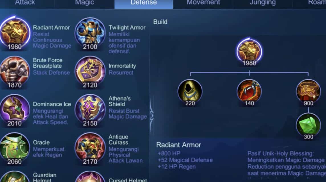 Simak! Radiant Armor, Item Defense Penangkal Para Mage Mobile Legends!