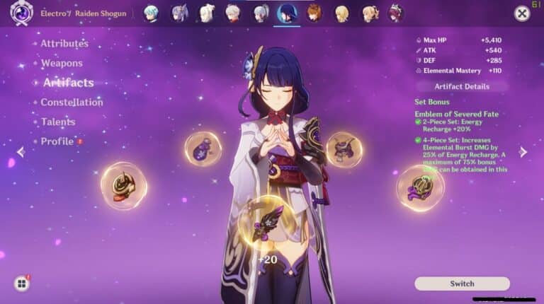 Recommended Build Raiden Shogun Genshin Impact Best 2022