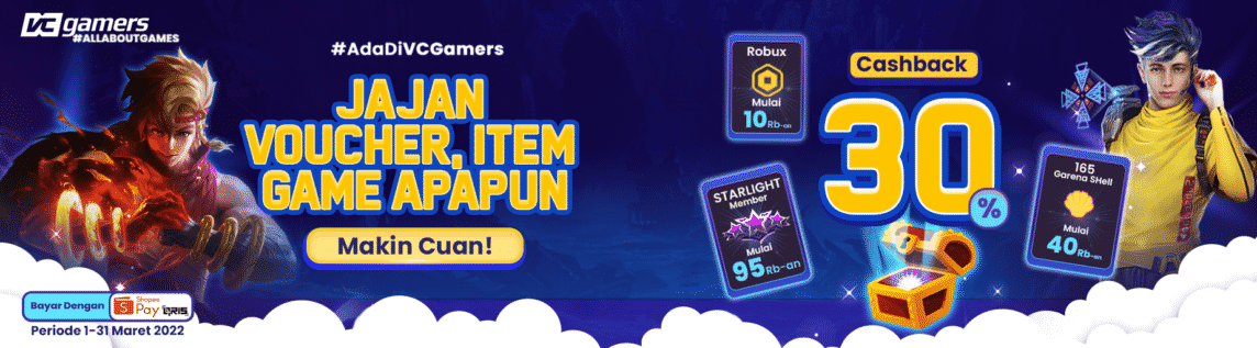 Cashback ShopeePay Hingga 60% Hanya di VC Market by VCGamers!