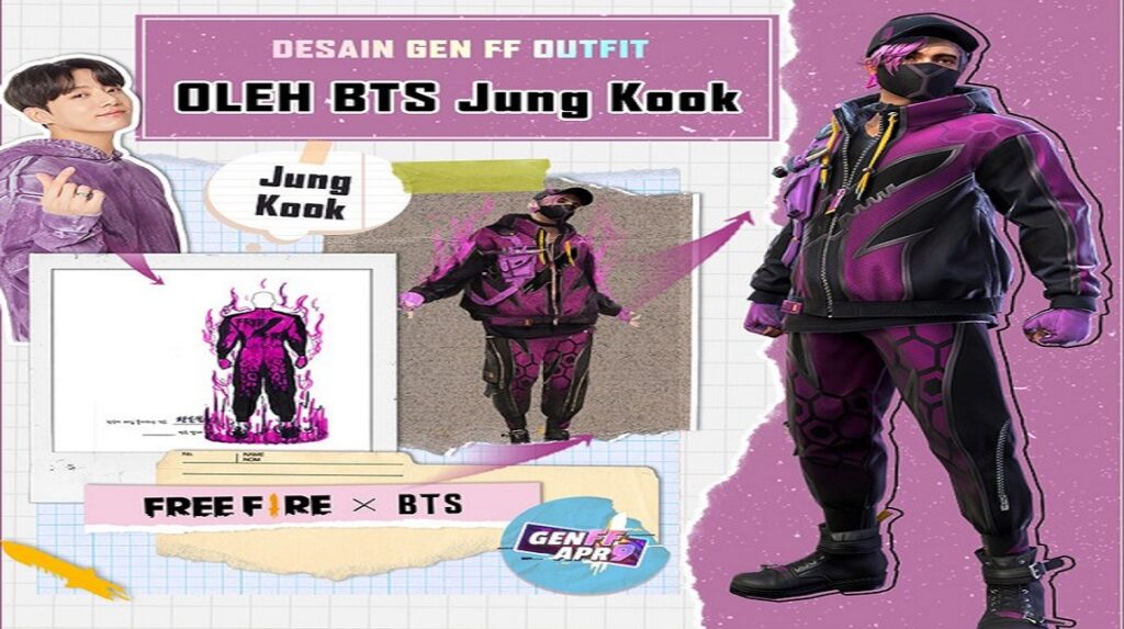 Begini Tampilan Desain FF x BTS, Ada Skin Spesialnya Juga Loh