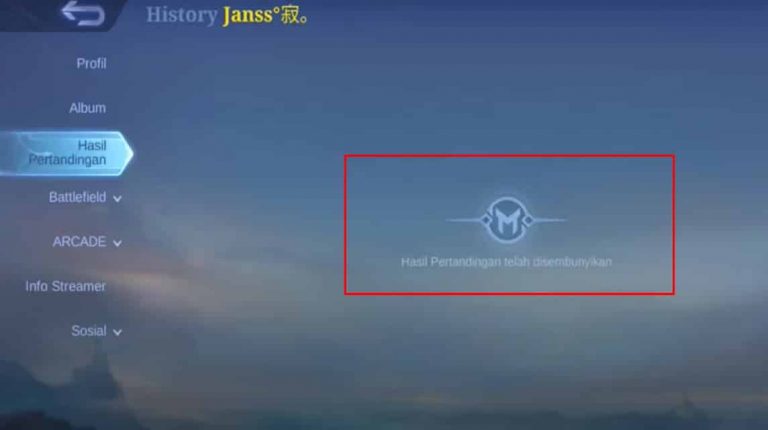 Cara Hide History MLBB