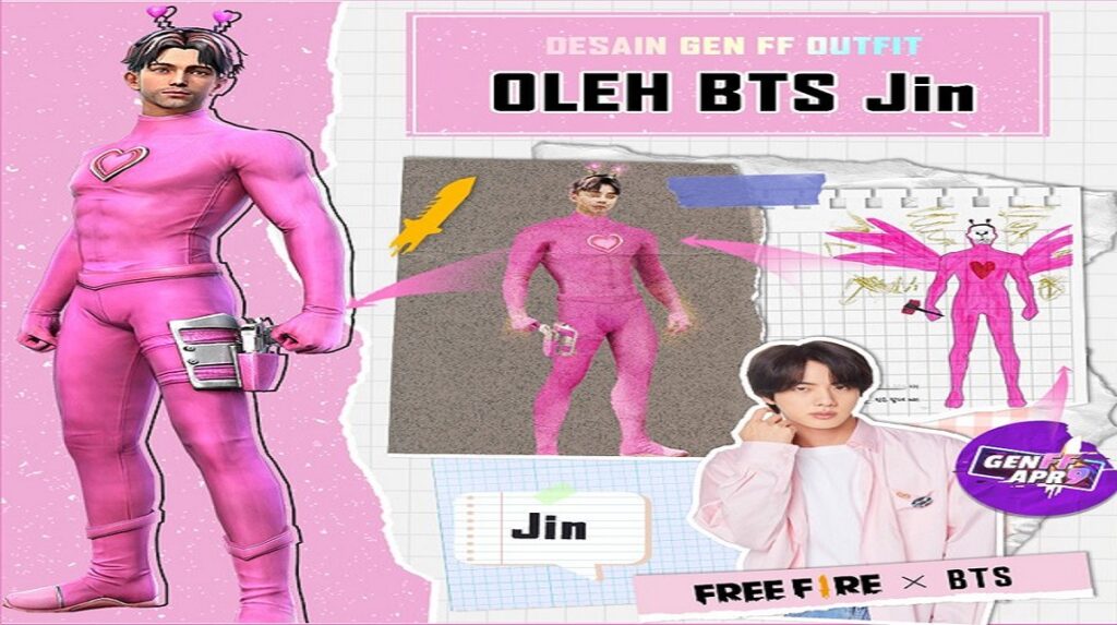 Begini Tampilan Desain FF x BTS, Ada Skin Spesialnya Juga Loh