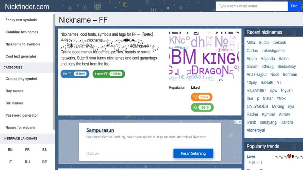 Font FF Keren Bikin Nickname kalian Tambah Kece, Yuk Ganti