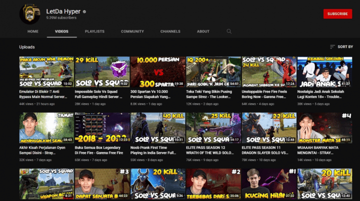 Profil LetDa Hyper, YouTuber Free Fire Terkenal