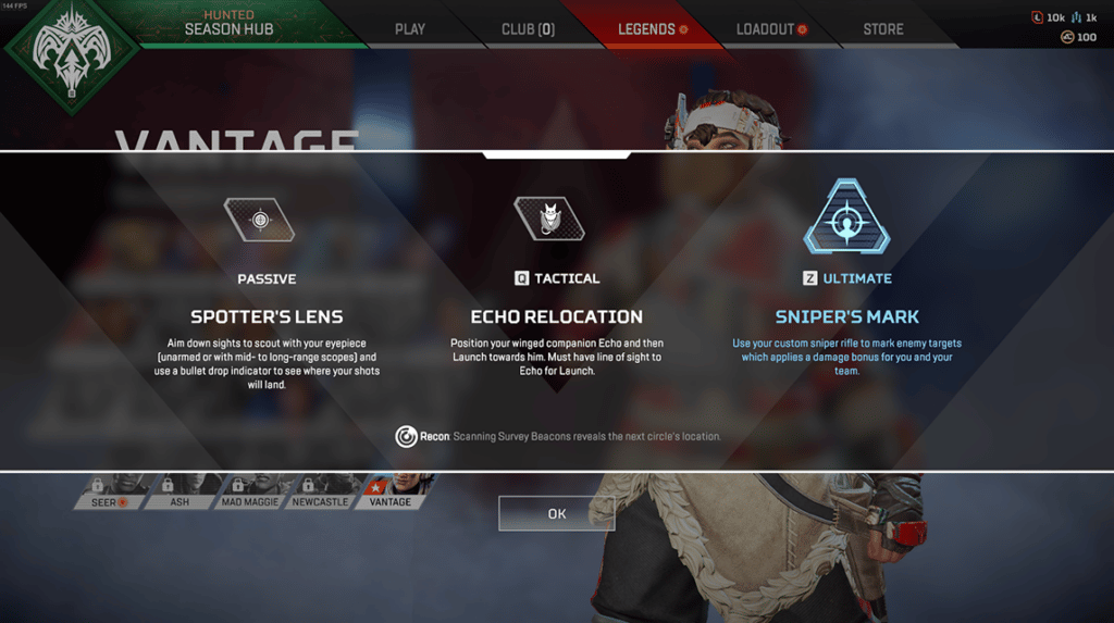 Vantage, a New Legend in Apex Legends Who's Good at Snipers