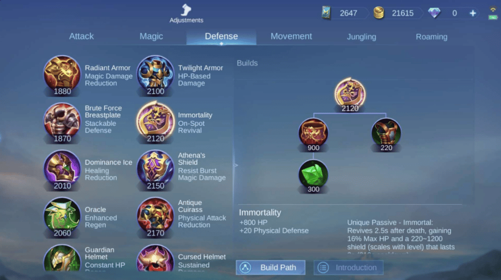 Floryn MLBB Pain Support Build for December 2022