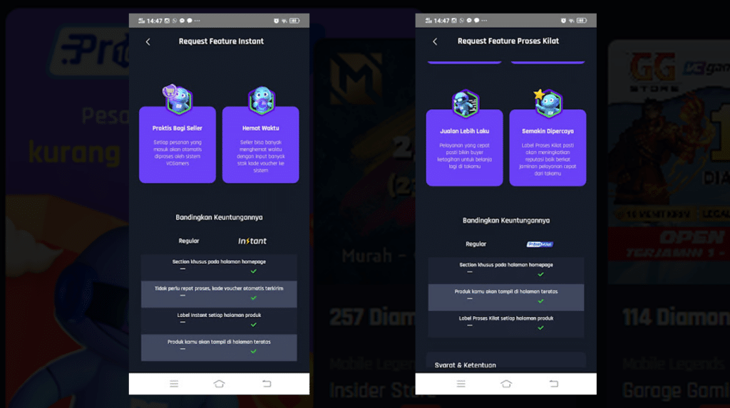 애플리케이션 VCGamers v1.7.x 업데이트