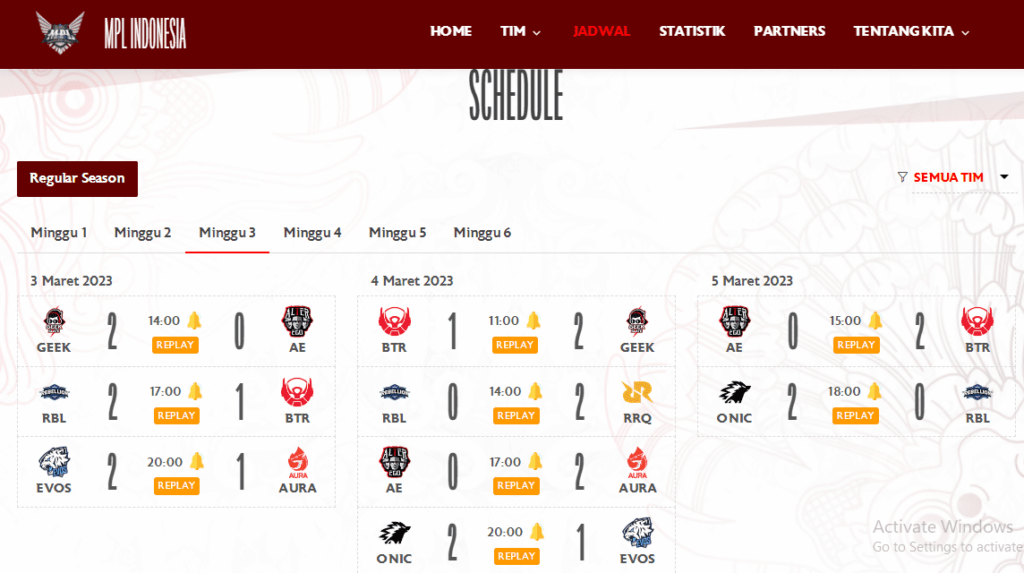 Jadwal Lengkap MPL ID Season 11 Minggu Keempat